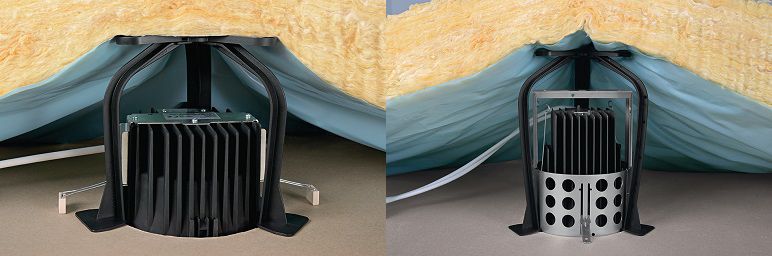 Protectores de focos empotrables para falsos techos